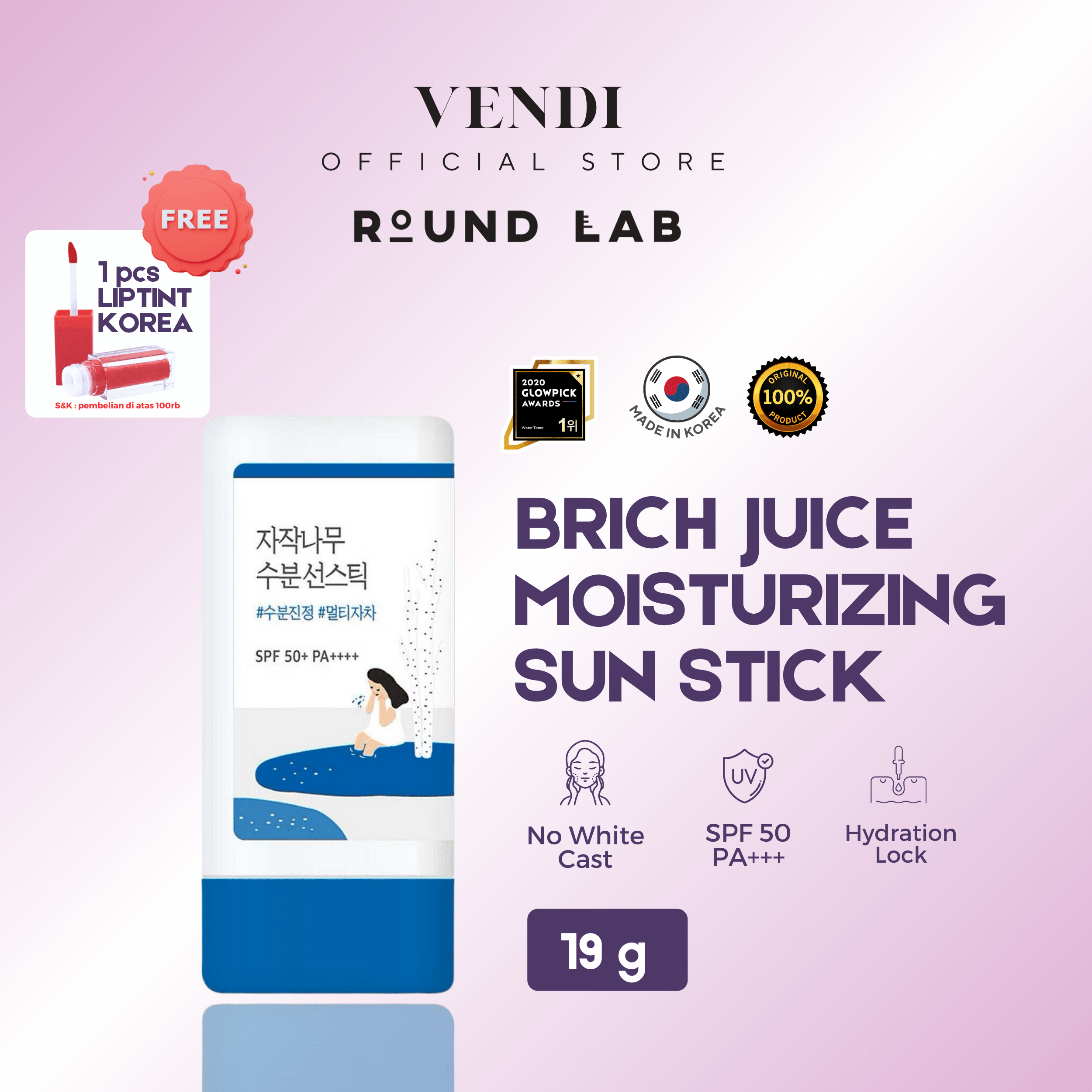 [ ORIGINAL 100% ] ROUND LAB Birch Juice Moisturizing Sun Stick ...