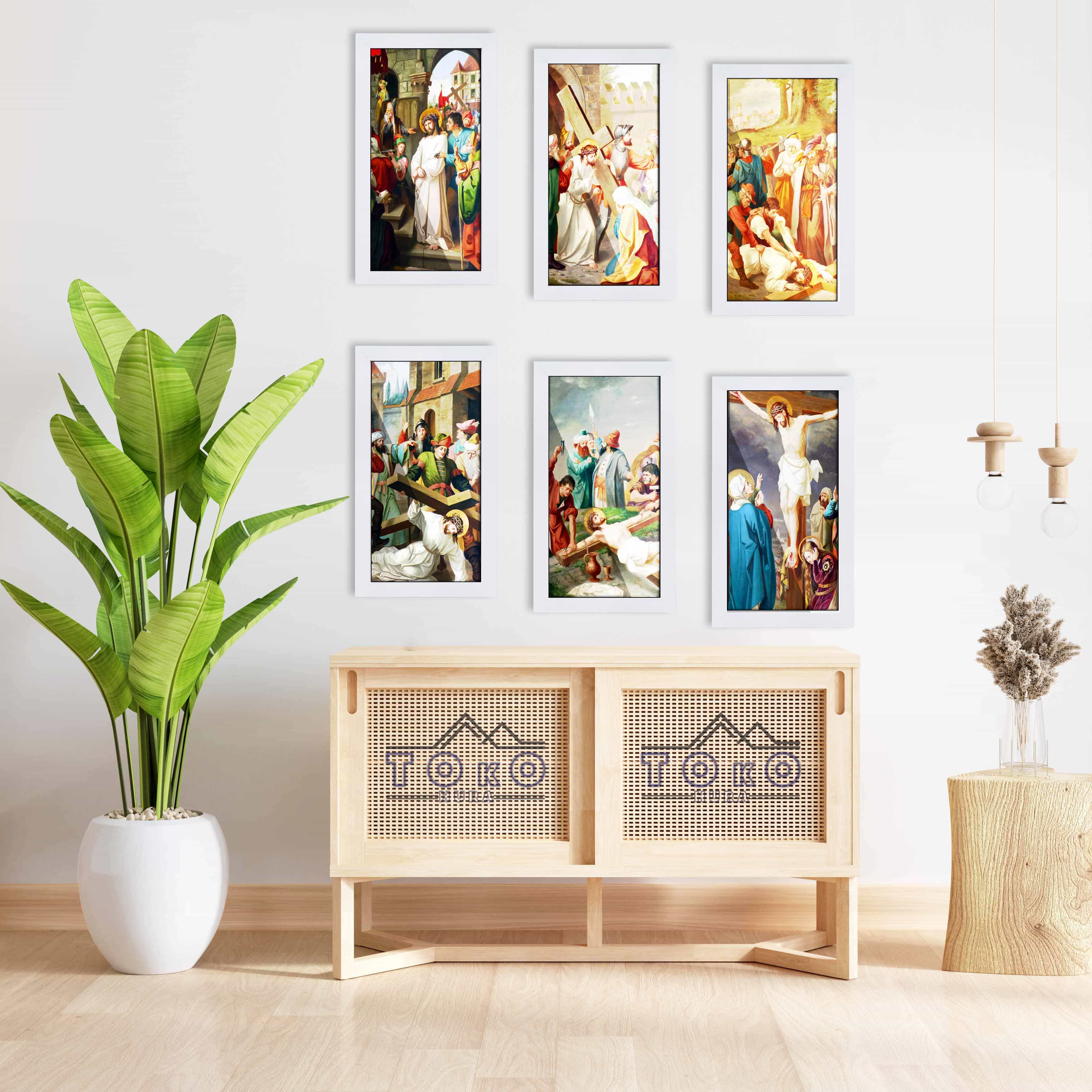 Bingkai Foto Perjalanan Penyaliban Tuhan Yesus 1 set 6pcs | Lazada ...