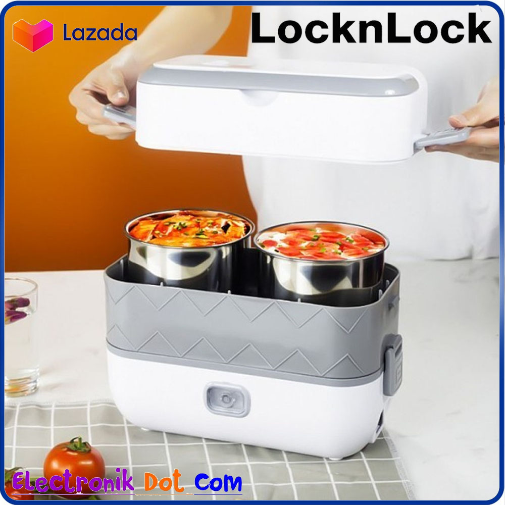 LUNCH BOX ELECTRIC LOCKNLOCK EJR244WHT 2 Layer 2,2 Liter | Lazada Indonesia