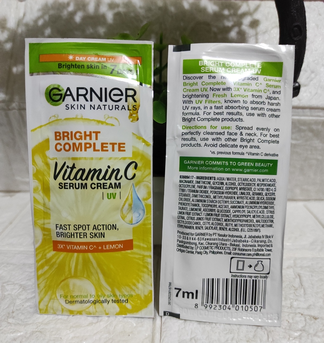 Krim Wajah Garnier Bright Complete Day Serum Cream UV / Night Cream 7 ...