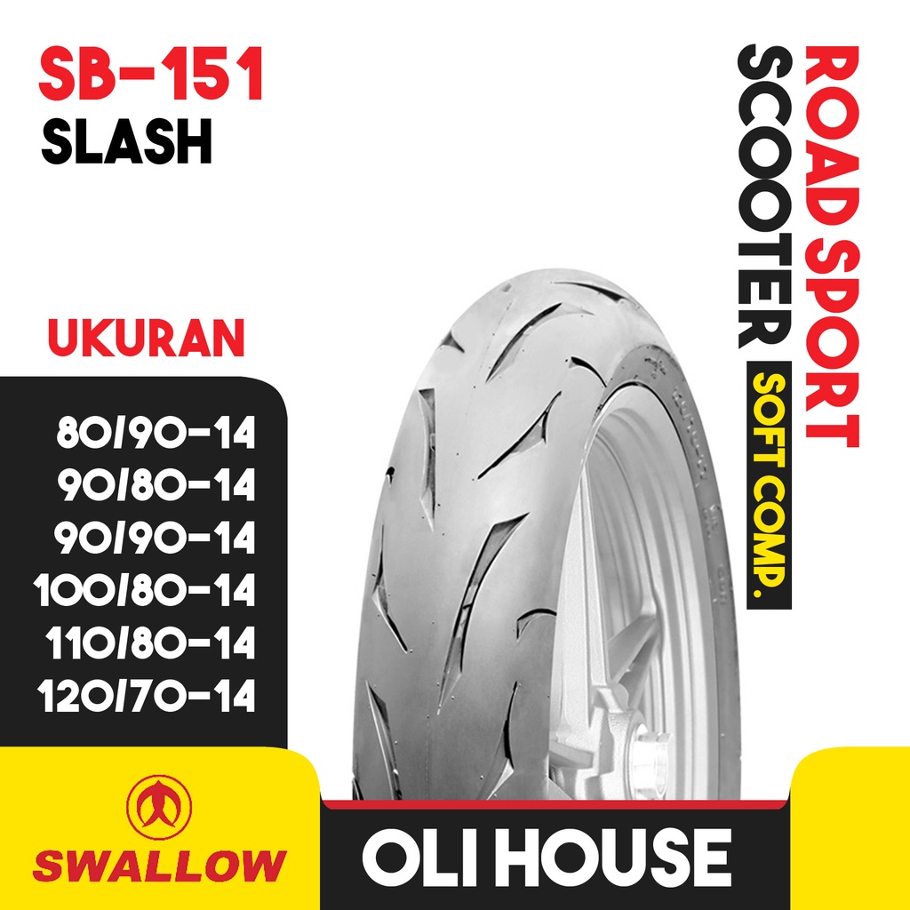 BAN MOTOR SWALLOW SOFTCOMPOUND SLASH SB-151 RING 14 TUBELESS ( order ...