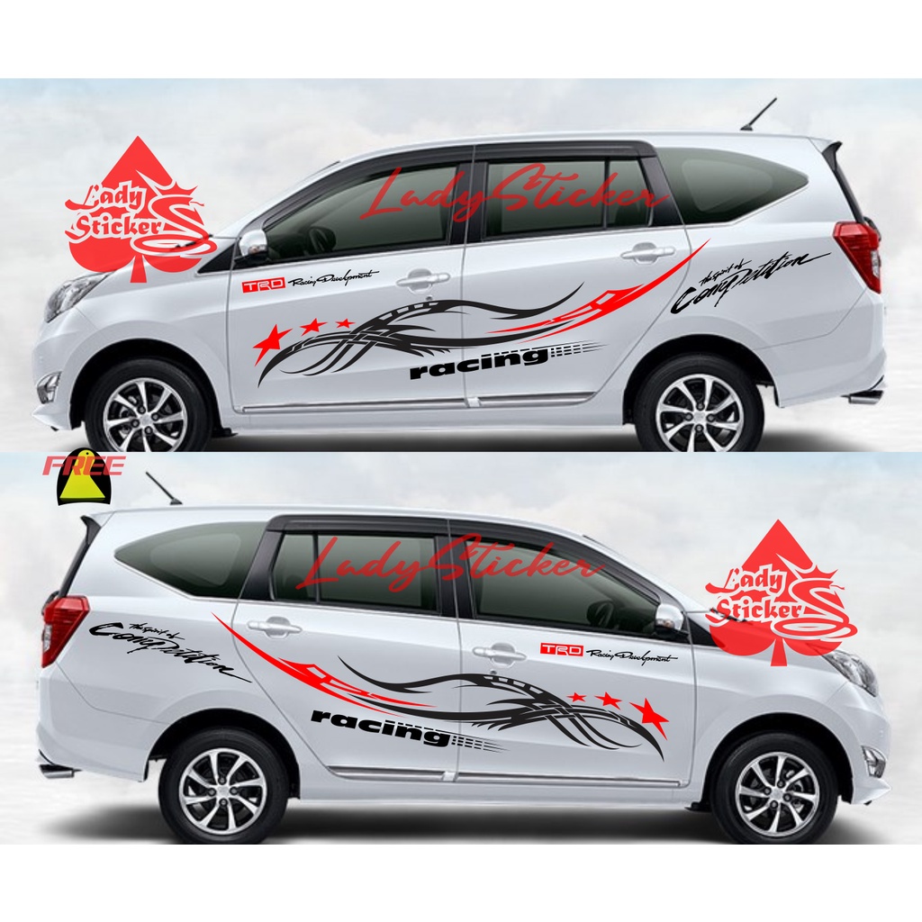 cutting sticker stiker mobil calya sticker mobil tribal racing sigra ...