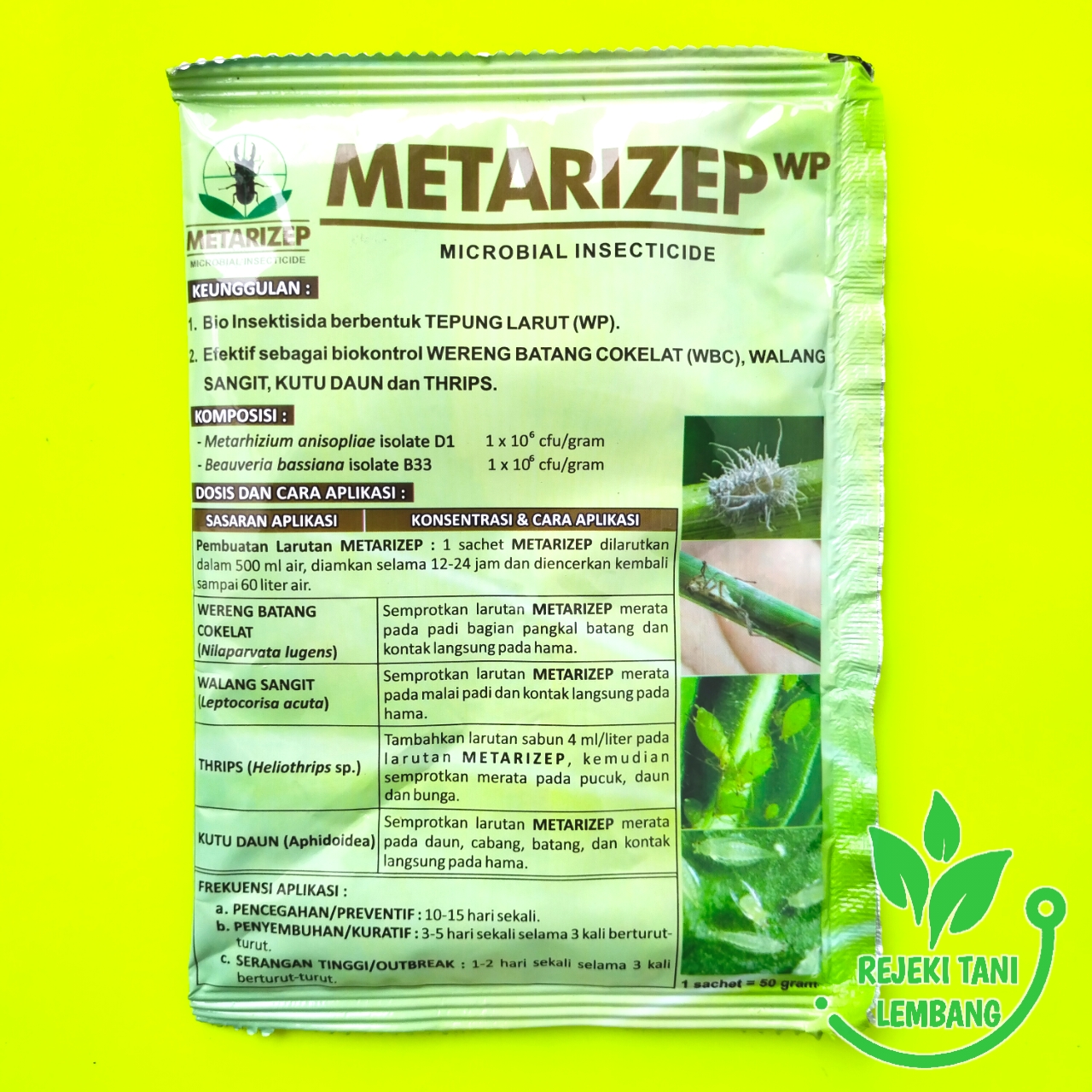 METARIZEP WP ISI 50 GR MICROBIAL INSECTICIDE BIO INSEKTISIDA | Lazada ...
