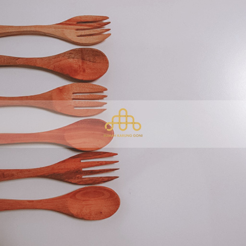 Sendok Garpu Kayu Set 18cm – Sendok Kayu – Garpu Kayu | Lazada Indonesia