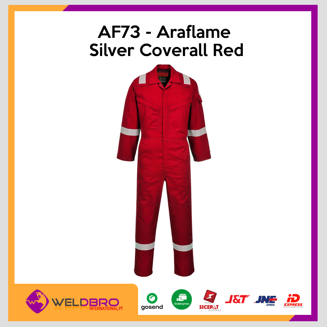 Fire Retardant Coverall Araflame Silver Coverall Red AF73 Baju Anti Api ...