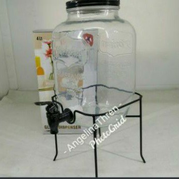 glass dispenser 5 liter - dispenser kaca bening - dispenser air kaca ...