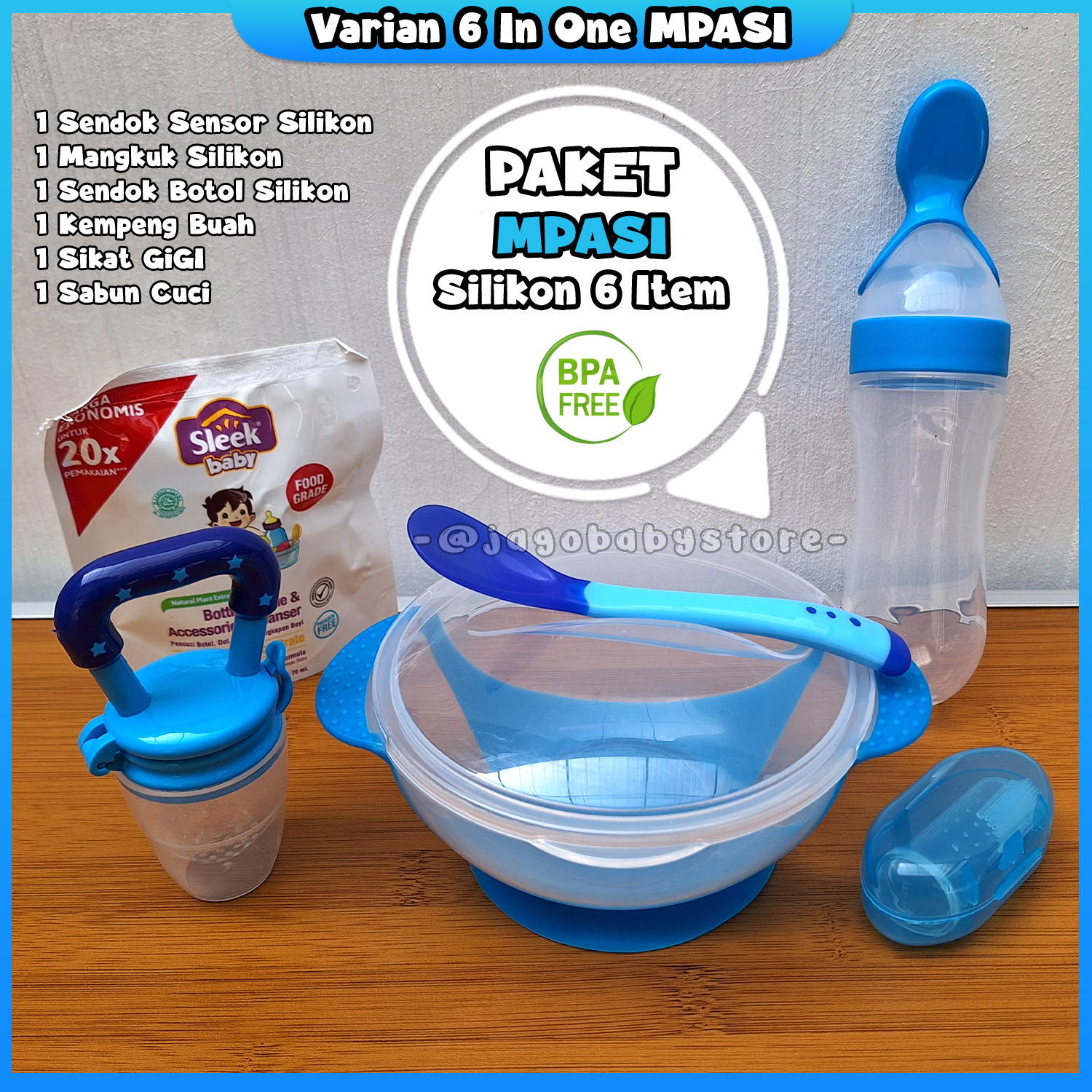 Paket MPASI silikon Sendok Mangkuk Botol lengkap alat makan bayi ...