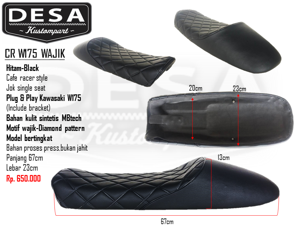 Jok Cafe Racer W175 Wajik Hitam | Lazada Indonesia