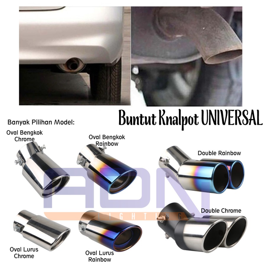 Muffler cutter buntut Cover Dekorasi ujung Knalpot Mobil Universal ...