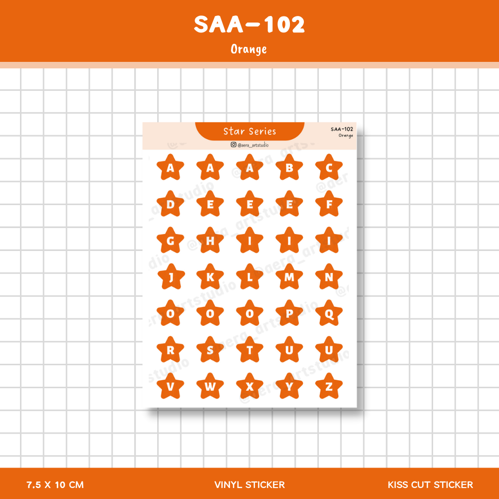 Star Series : Alphabet Sticker - by Aera Art Studio | Stiker Huruf ...