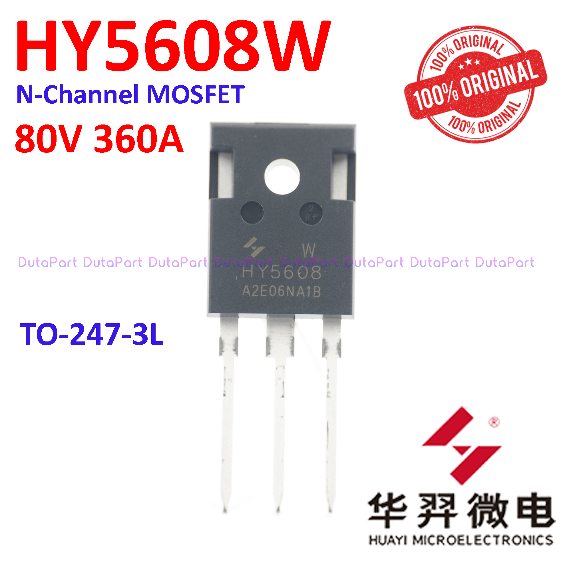 HY5608W HY5608 ORIGINAL HUAYI 80V 360A MOSFET HY 5608 W TO-247 | Lazada ...