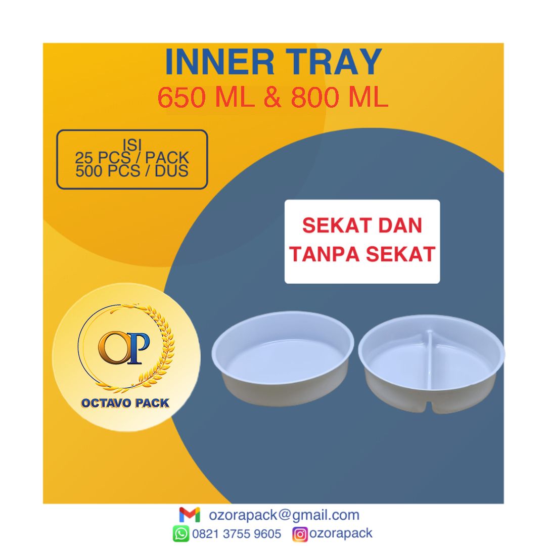 PLASTIK TRAY SEKAT PAPER BOWL 650 ML & 800 ML / INNER TRAY PAPER BOWL ...