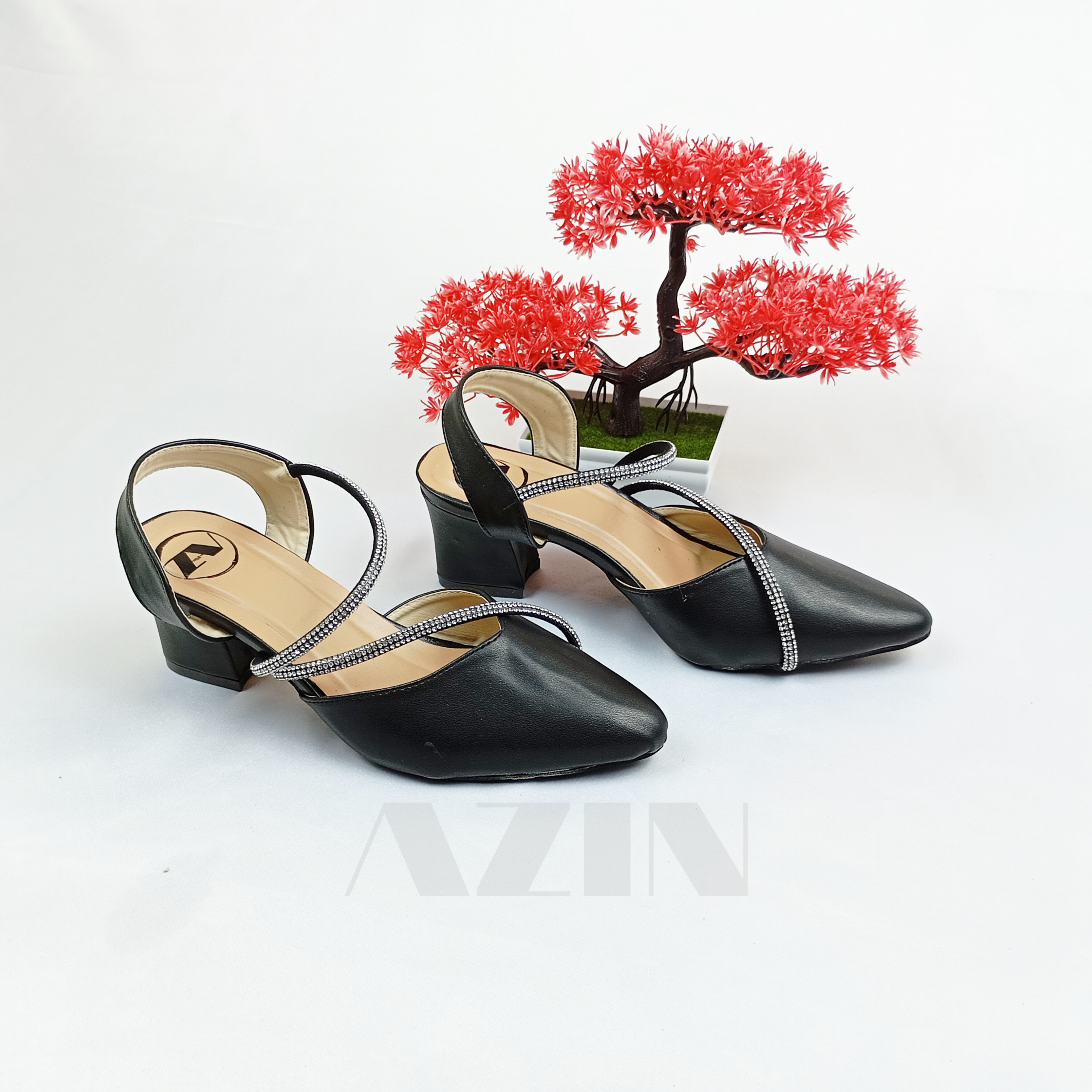 Azin Sepatu Sandal heels Wanita Tali Permata // sepatu sandal heels ...