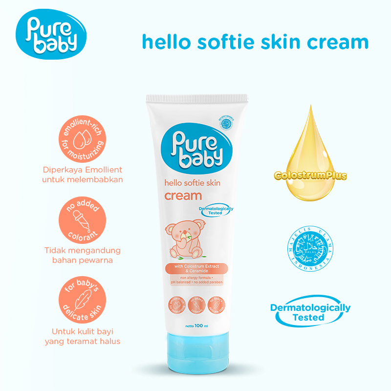 Pure Baby Hello Softie Skin Cream 100 ml - Krim Pelembab Kulit Bayi ...