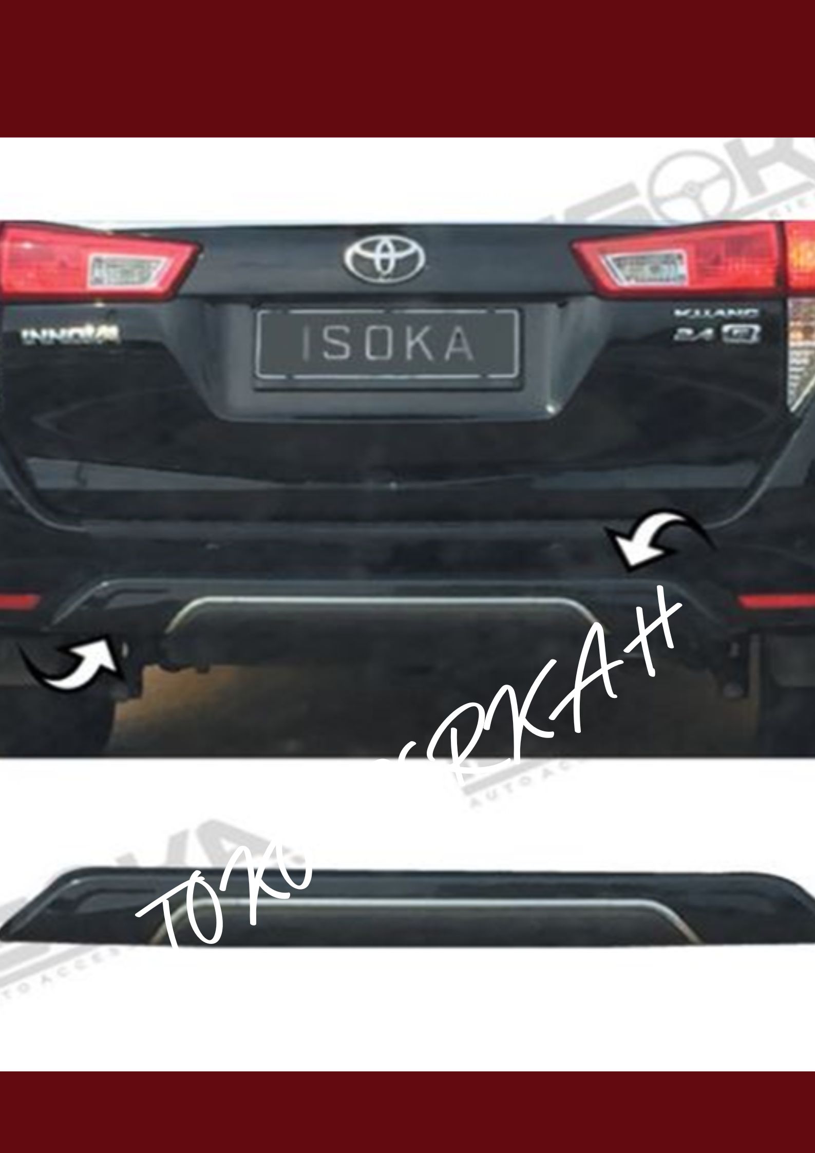 variasi mobil innova Rear Bumper warna HITAM / Skid Plate ...