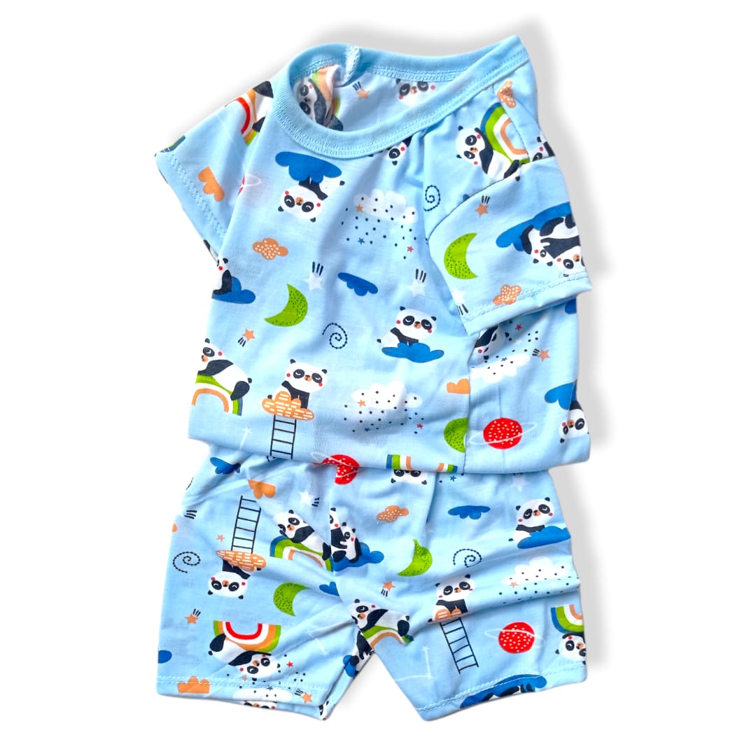 Free ongkir cod suit Children Baby toddler motif blue panda 0-2 years ...