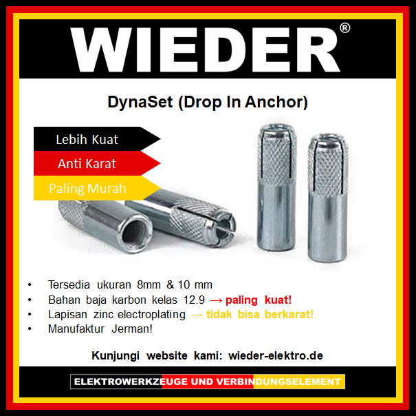 Dynaset M8 / Dinaset 8 MM / Drop in Anchor 8 mm Wieder | Lazada Indonesia