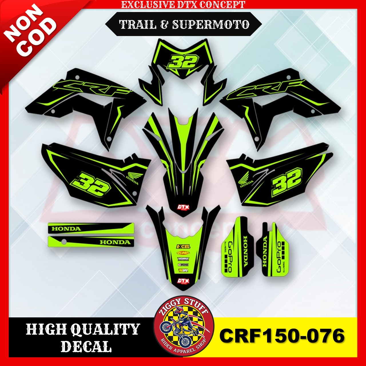Decal CRF decal CRF 150 L full body stiker motor trail decal motocross ...