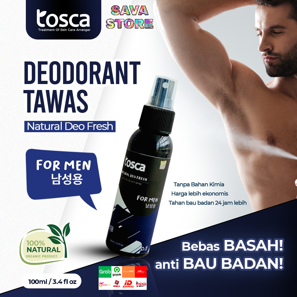 Deodorant Alami Tawas Spray TOSCA NATURAL DEO FRESH - For Men 100ml ...