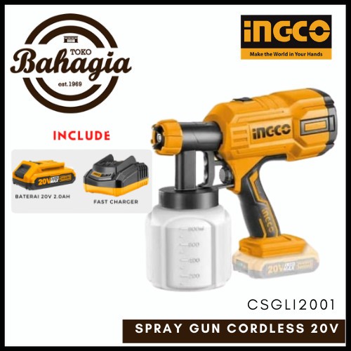 SPRAY GUN SEMPROT CAT TEMBAK BATERAI CORDLESS (1B+1FC) INGCO CSGLI2001 ...