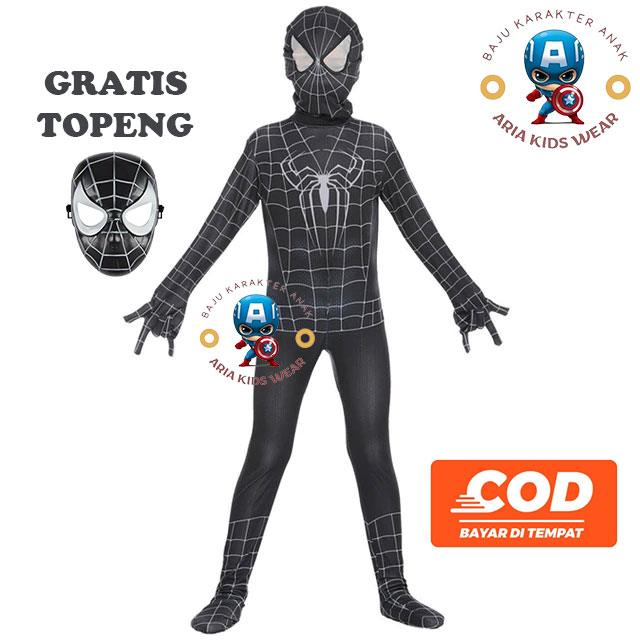 Baju Spiderman Hitam Venom Anak Laki Laki 1 Set Murah lengkap Terbaru ...