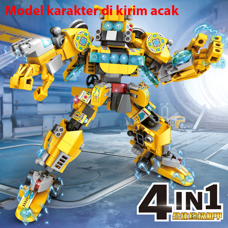 Mainan Rakit Building Blocks Robot Bumblebee Warrior Model Acak ...