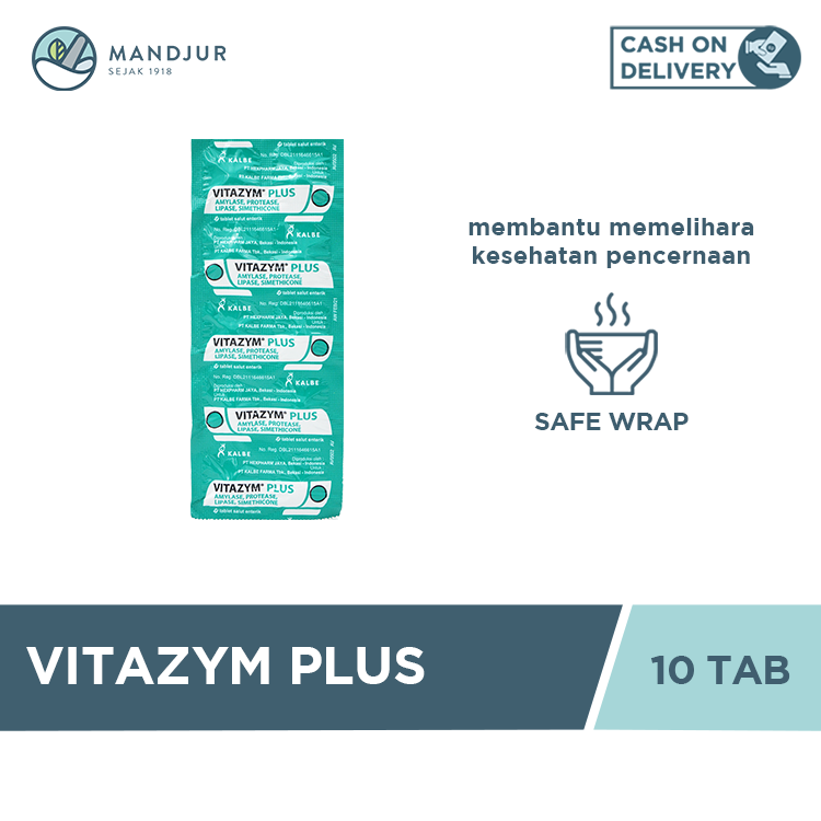 Vitazym Plus Strip 10 Tablet - Obat Pencernaan, Kembung dan Mual ...