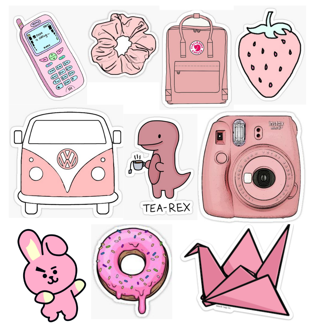 35 pcs Stiker Pink Aesthetic / Stiker Aesthetic / Stiker Tumbler ...
