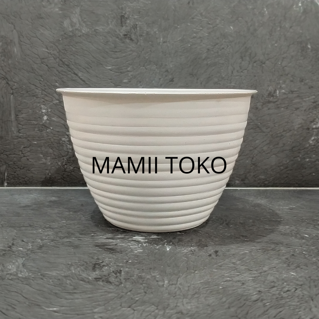 Pot bunga plastik putih tawon 12 cm Pot tanaman 12cm model tawon PUTIH ...