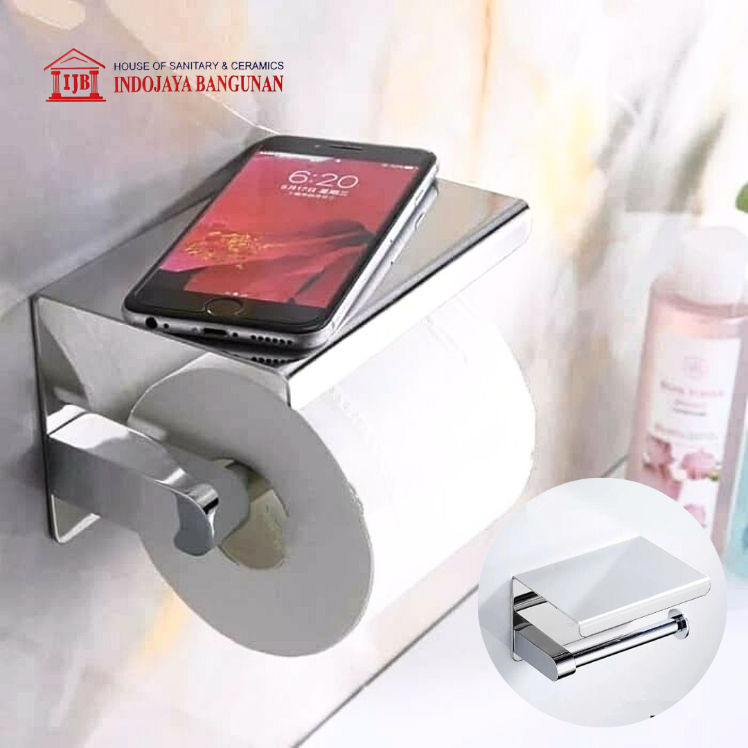 Tempat Tissue Gulung Tempat Tissue Toilet Kamar Mandi Roll Chrome ...