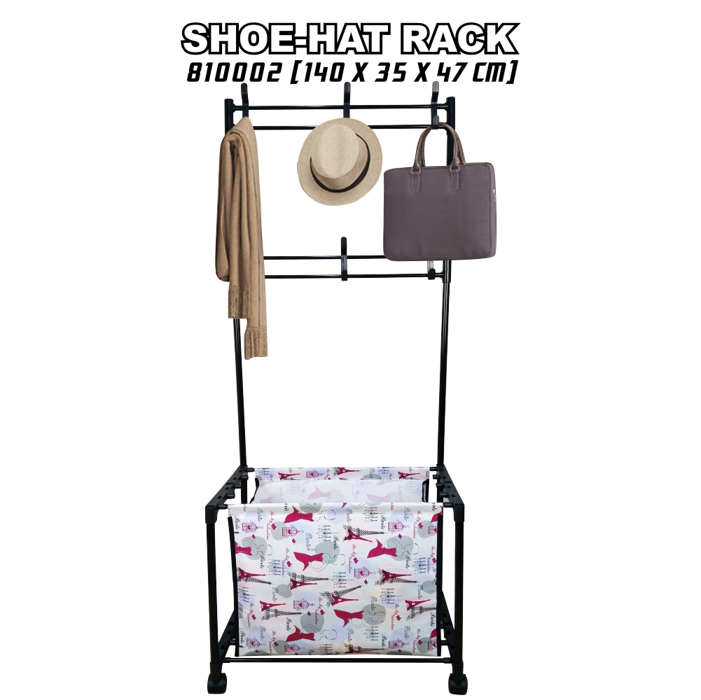 Standing Rak Hanger Multifungsi Rak Besi Rak Topi Rak Tas - Rak ...