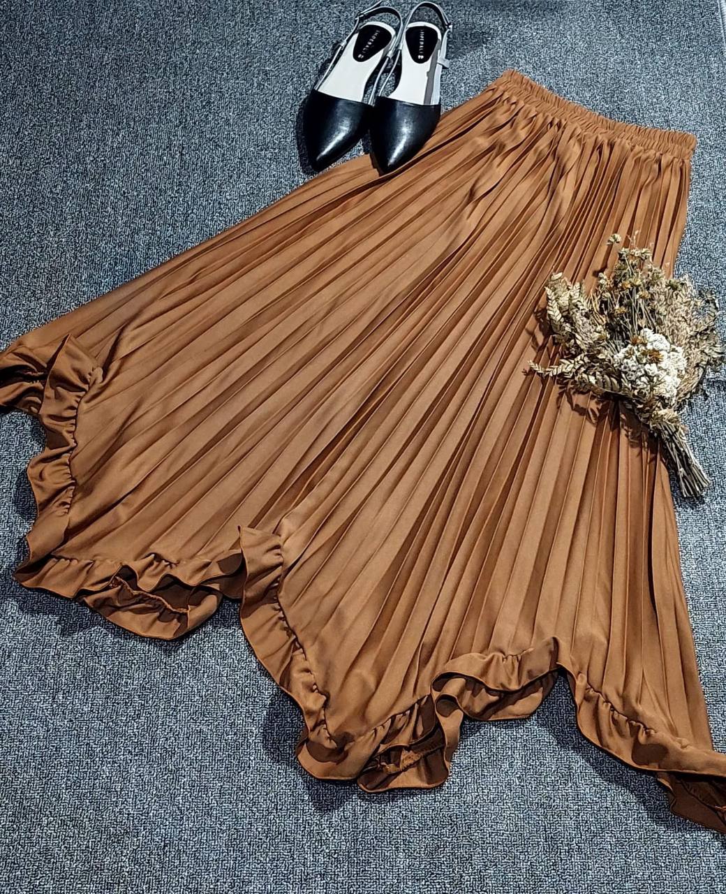 Peony ruffle skirt | rok plisket ruffle korean style | rok panjang ...