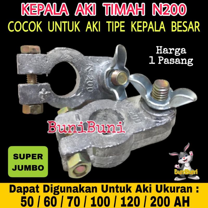 Kepala Aki BESAR Mobil / Terminal Klem Aki TIMAH Tebal Ukuran SUPER ...