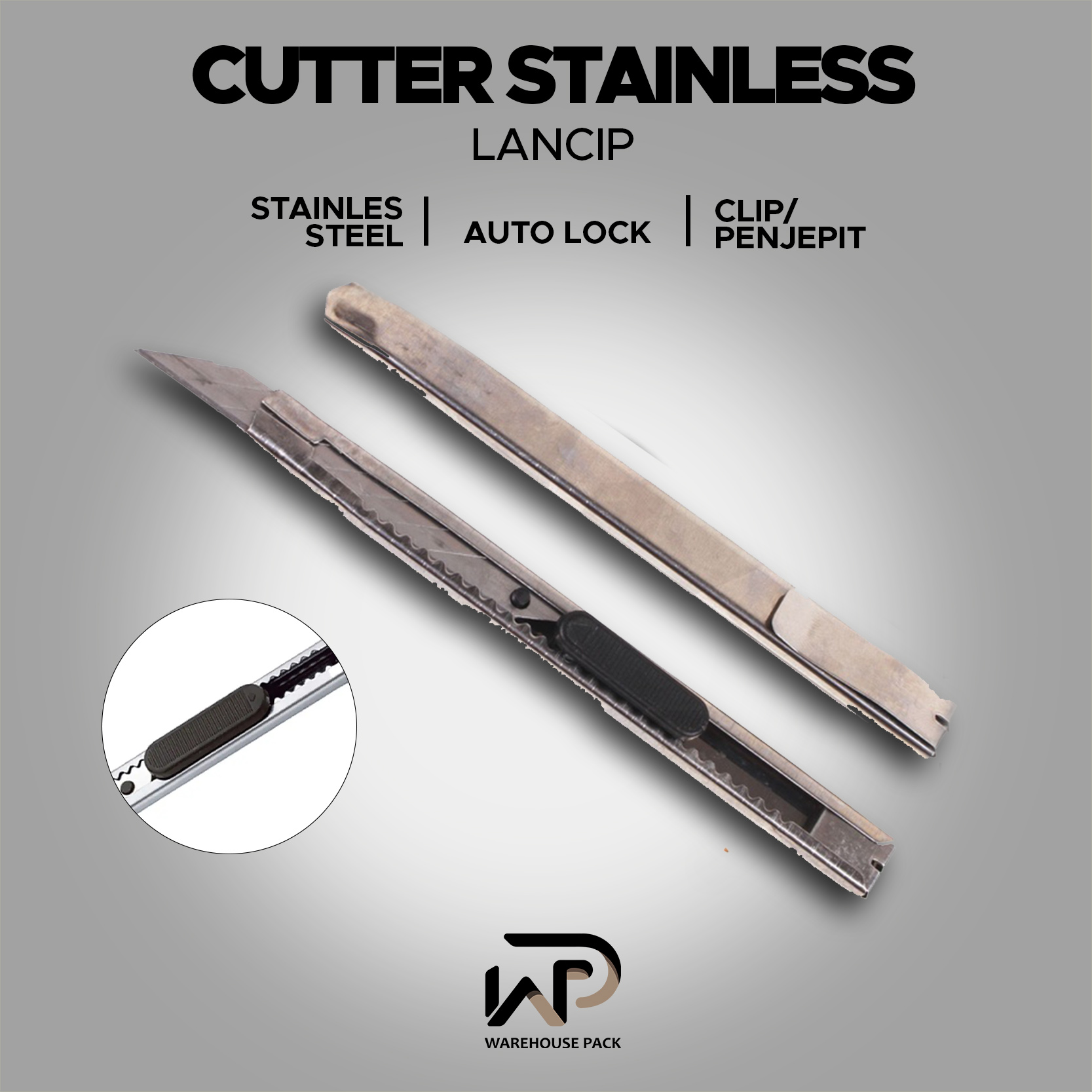 Cutter Stainless Lancip | Pisau Kecil Pemotong Multifungsi | Pisau ...