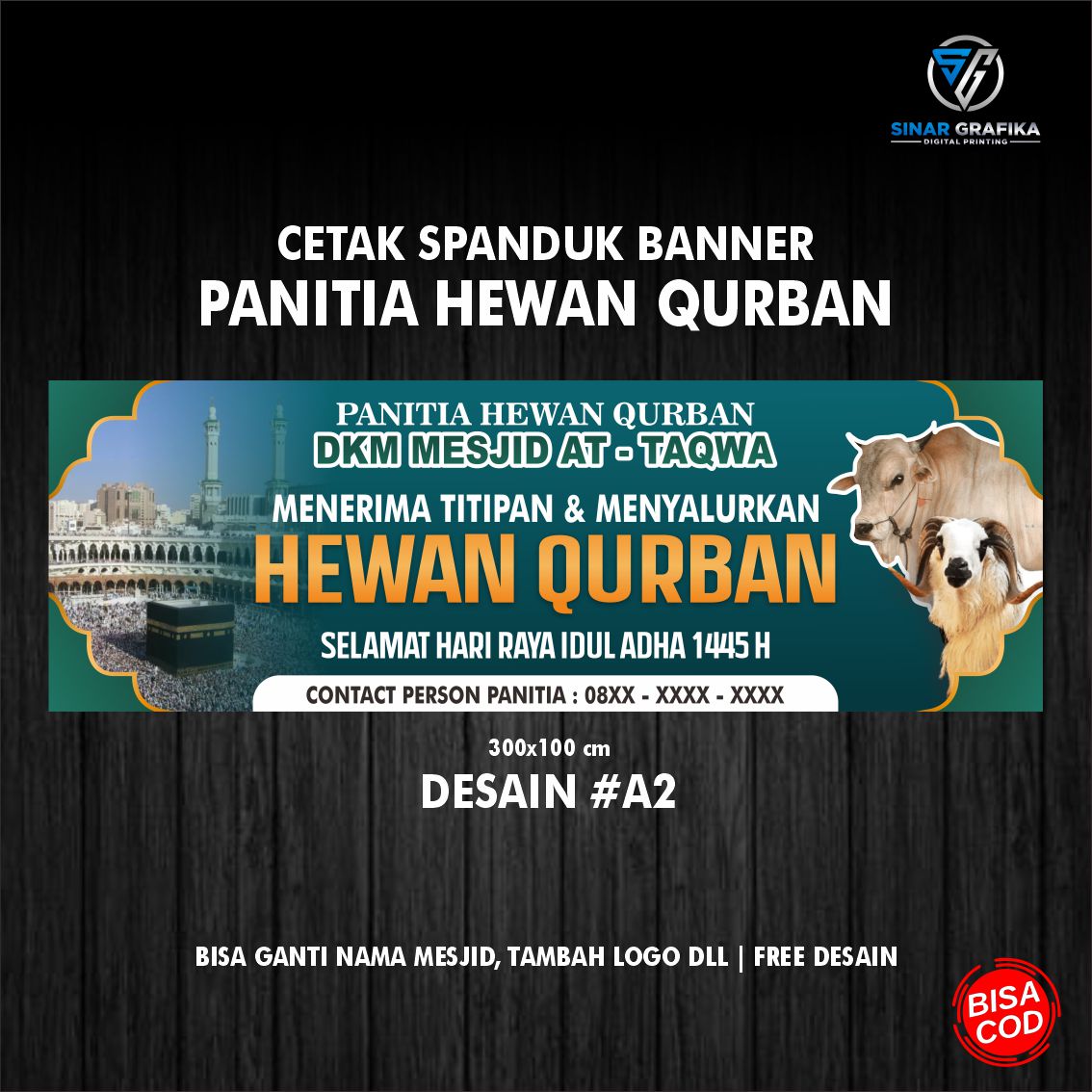 Spanduk Panitia Idul Adha 1445 H Banner Panitia Hewan Qurban Idul Adha