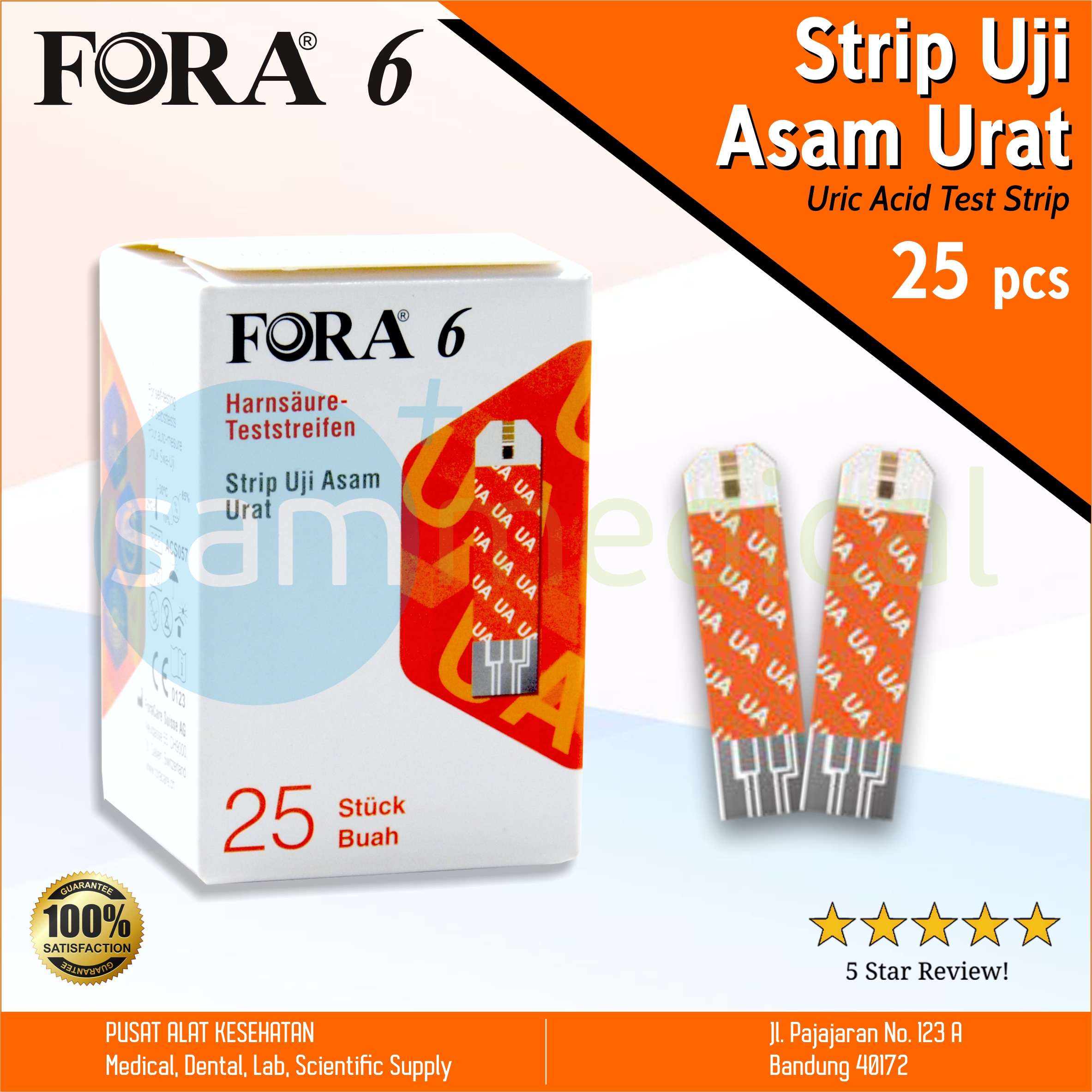 Fora 6 Uric Acid Test Strip ISI 25pcs | Lazada Indonesia