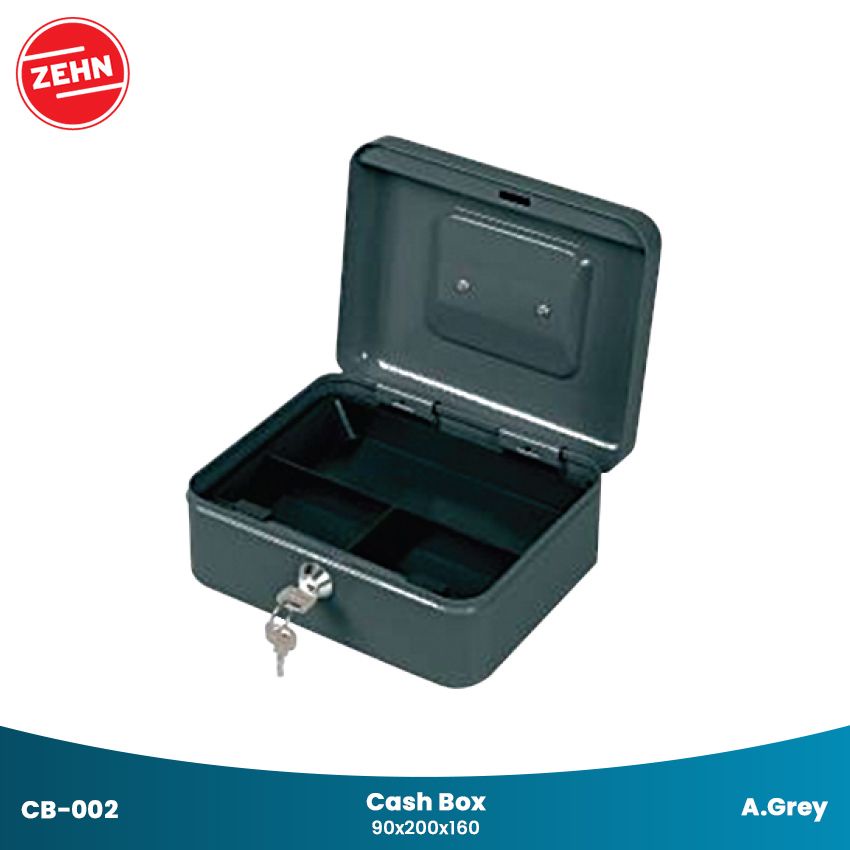 Zehn Cb-002 90X200X160 A.Grey Cash Box penyimpan Kotak Uang Kasir ...