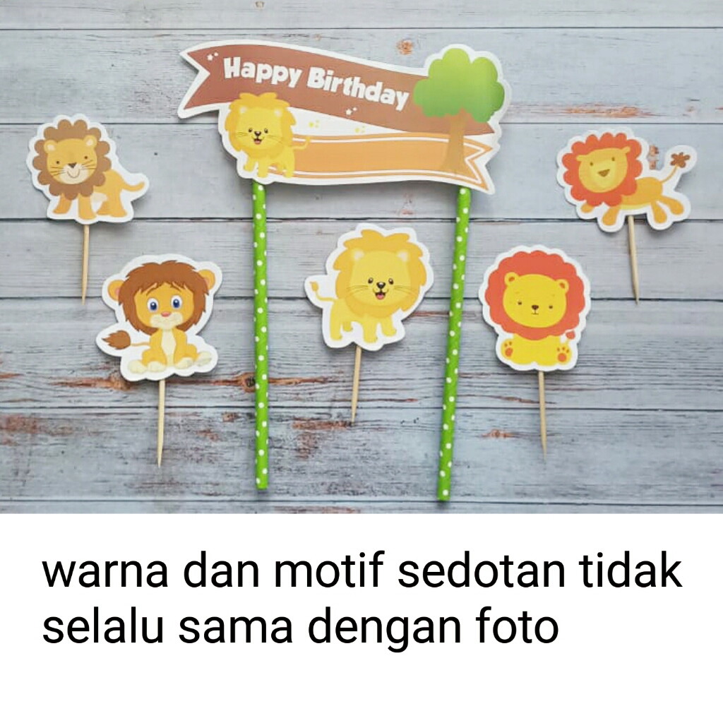 topper hiasan tusukan nasi tumpeng kue cake ulang tahun happy birthday ...