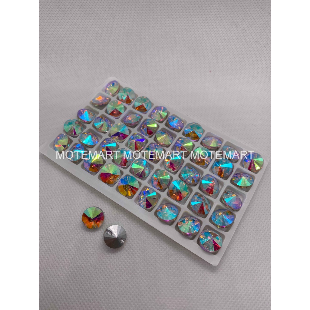 Kancing Kaca Bulat Lingkaran ukuran 12mm Putih Merah Emas Gold Peach ...