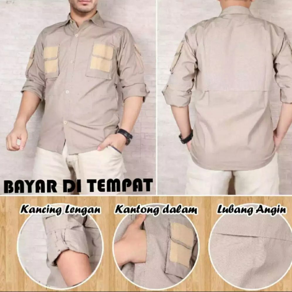 Kemeja Tactical Cream/Baju Tactical | Lazada Indonesia