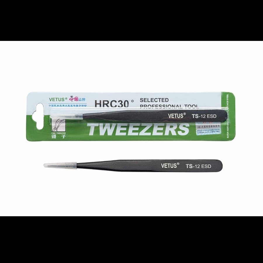 Pinset Lurus Lancip VETUS TWEEZER ESD12/Pinset Runcing Lurus VETUS ...