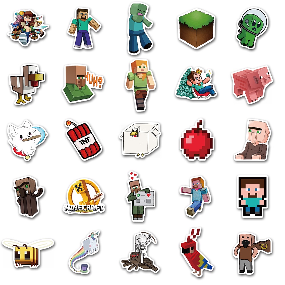 Stiker Stiker Desain Anime Petualangan Minecraft isi 25 pcs | Lazada ...
