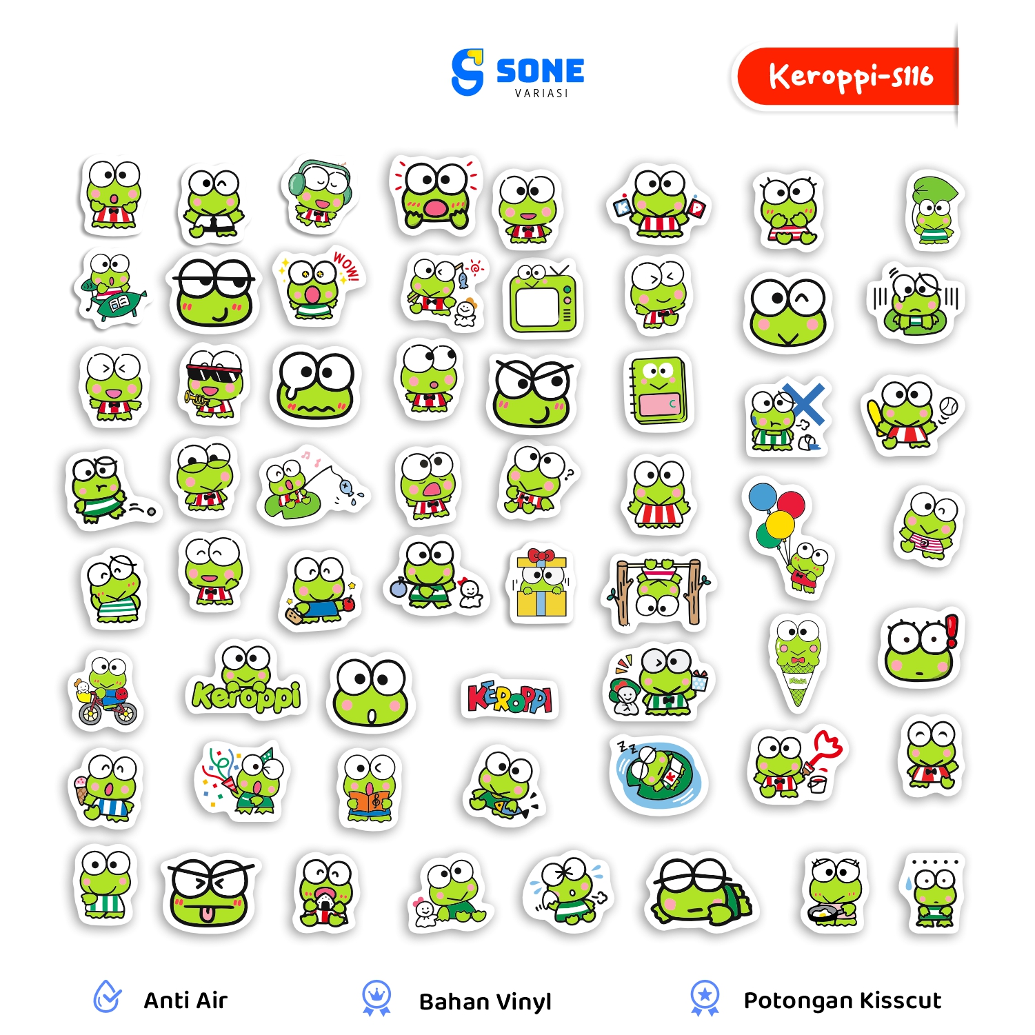 60pcs Stiker Sanrio | Sticker Sanrio | Stiker Kuromi | Sticker Kuromi | Stiker Keroppi | Sticker ...