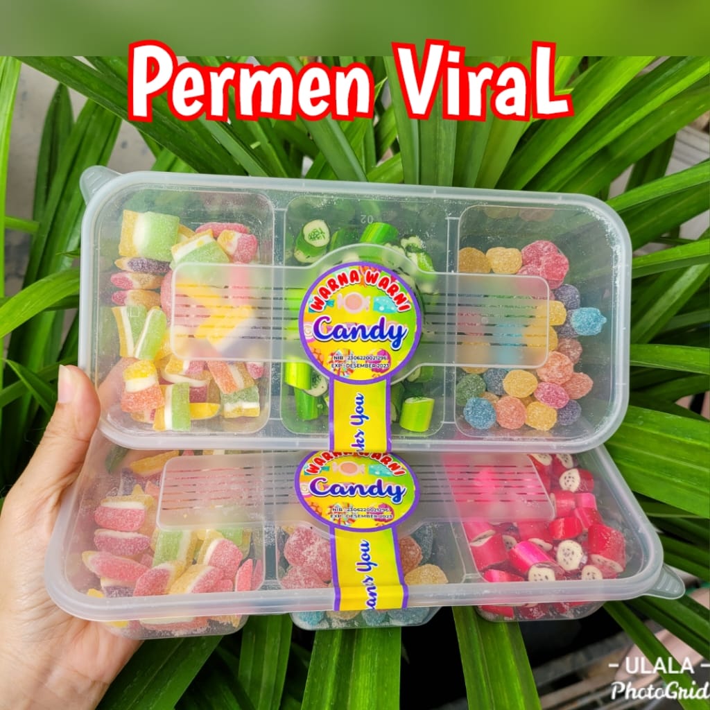 Permen Lebaran Viral 3 Sekat Halal Premen Toples Paket Permen Buah ...