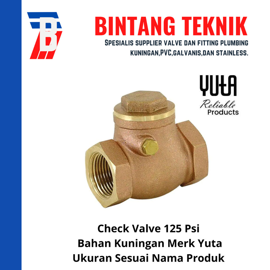 Check Valve Kuningan 2" inch Merk Yuta 125 Psi | Lazada Indonesia