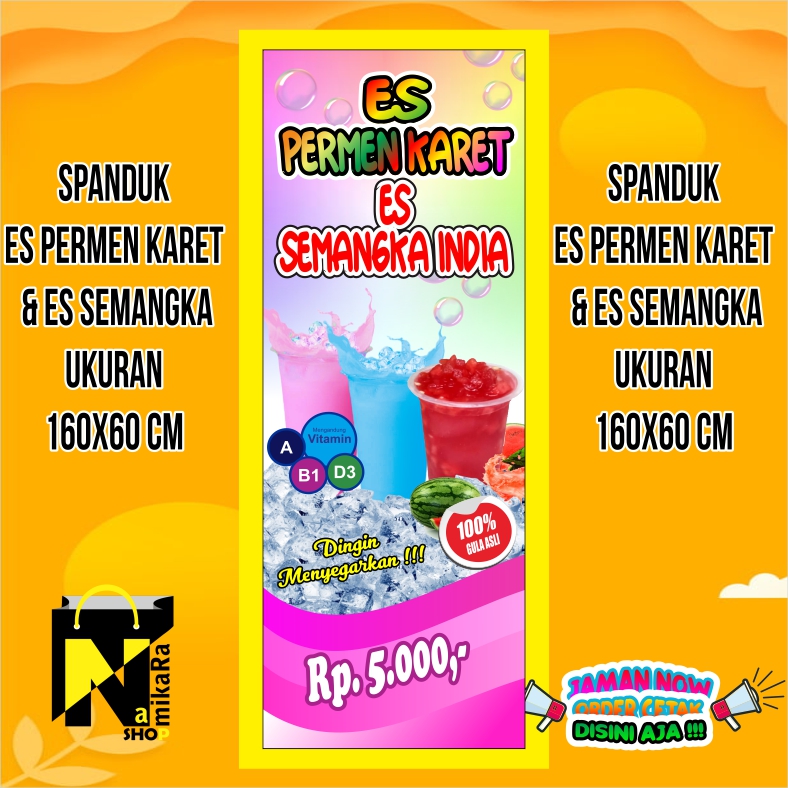 Spanduk Banner Es semangka & Es Permen Karet terbaru bisa custom ukuran ...
