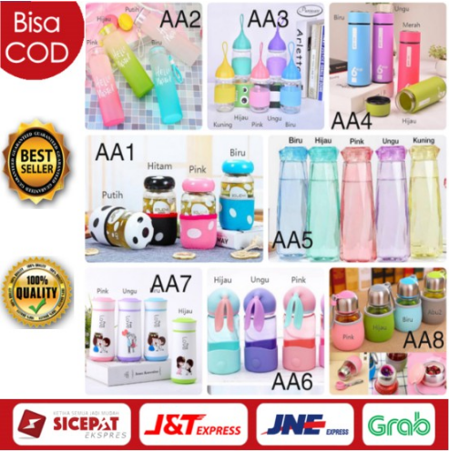 Gelas Minum Botol Minum Warna Motif Panda Boneka Kelinci Unik Lucu ...