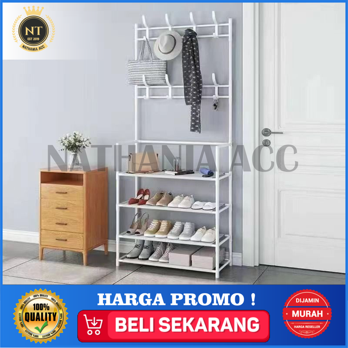 Rak Sepatu 4 Susun NEW!!! Stand Hanger Jaket Topi Tas Besi Milenial ...