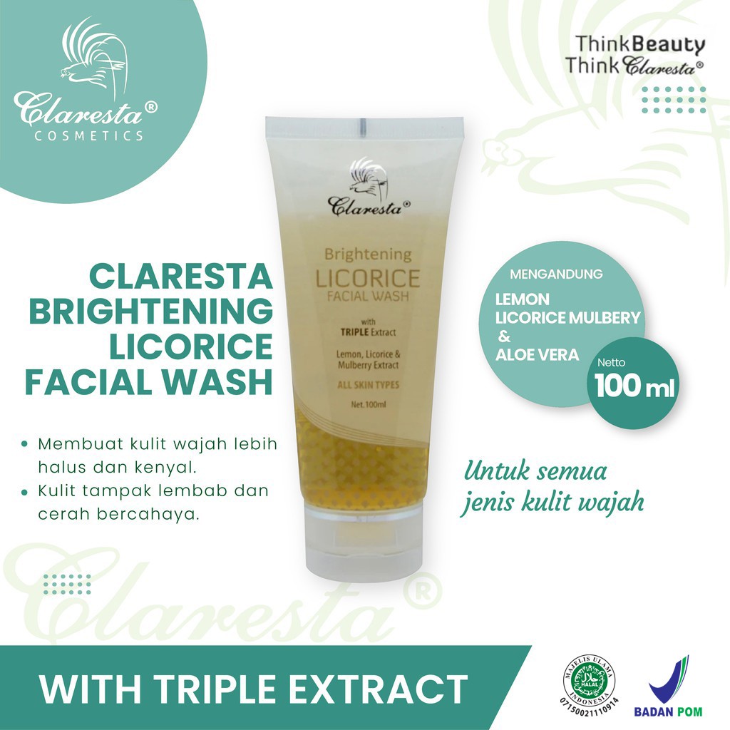 CLARESTA BRIGHTENING FACIAL WASH 100 ML | Lazada Indonesia