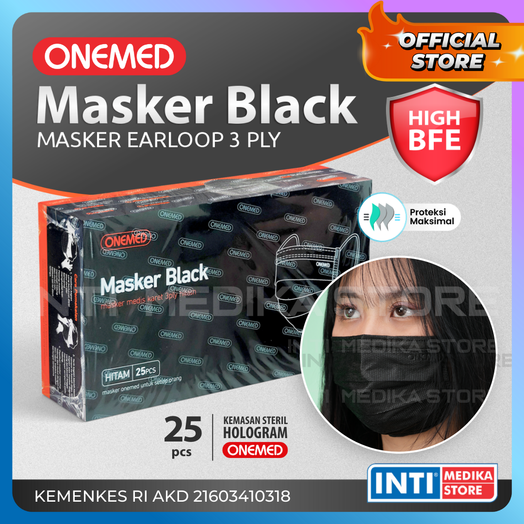 ONEMED - Masker Earloop 3 Ply Medis | Surgical Mask 3ply One Med ...
